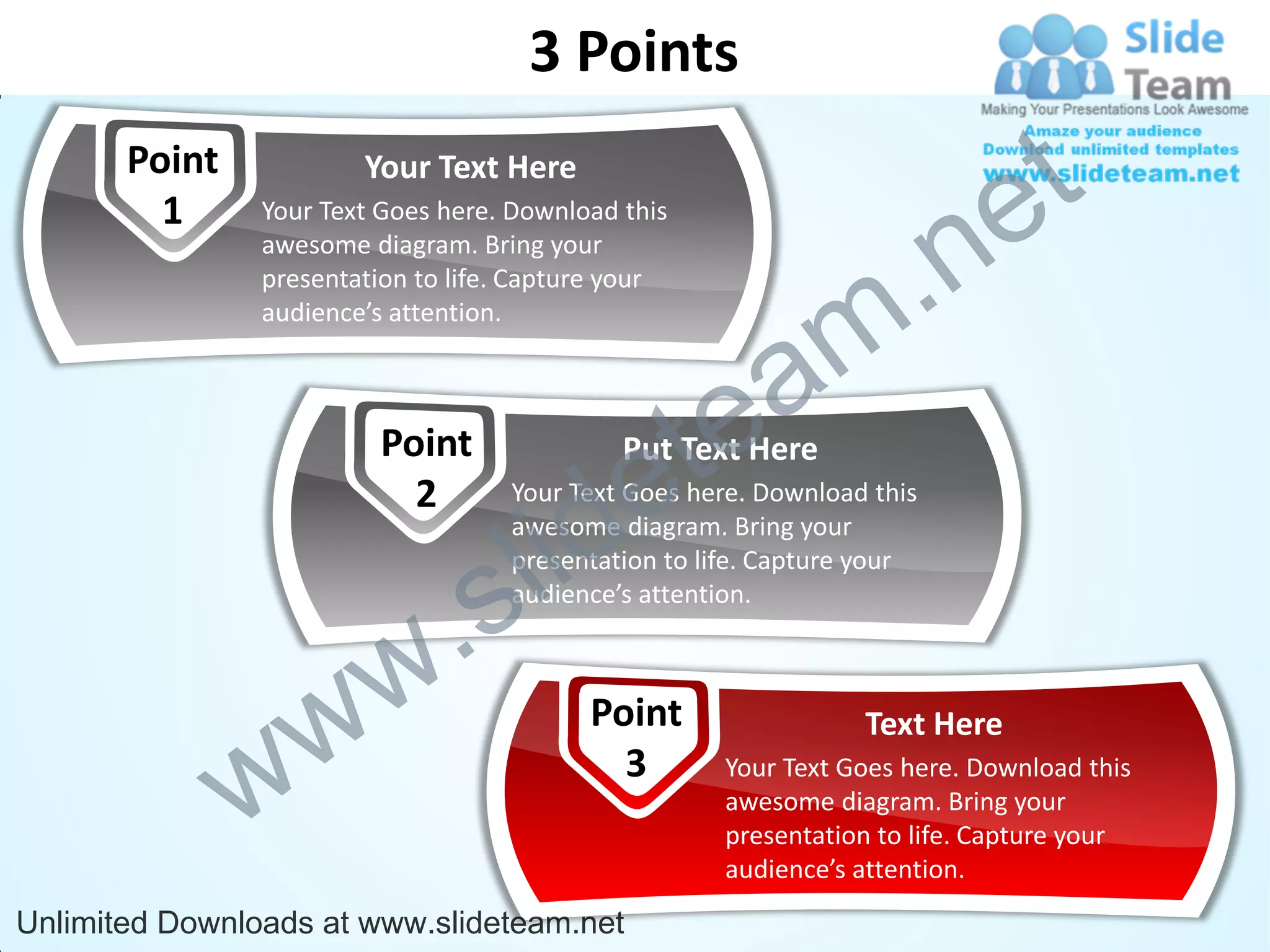 3 points powerpoint slides presentation diagrams templates | PDF