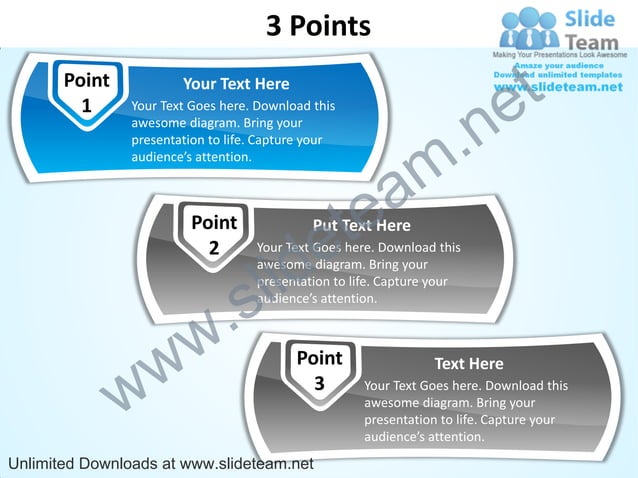 3 points powerpoint slides presentation diagrams templates | PDF