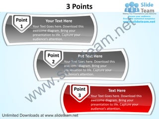 3 points powerpoint slides presentation diagrams templates | PDF