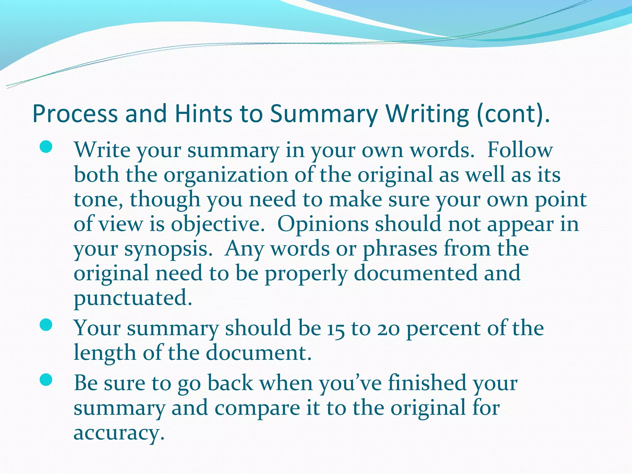 3 power point synopsis writing | PPT
