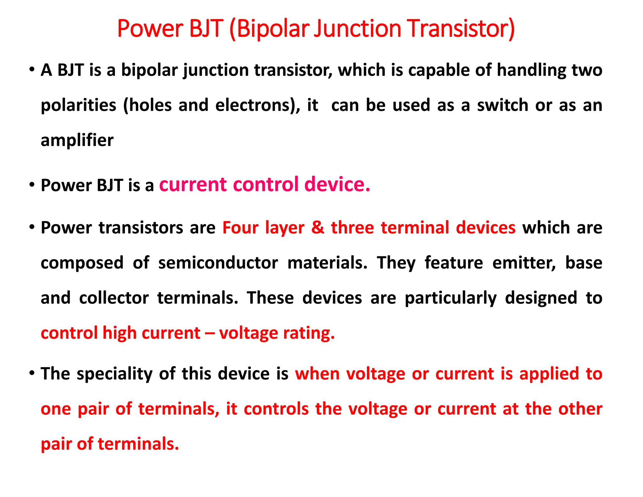 Advantages of the 3 Power Transistor used in the Automobile | PPTX