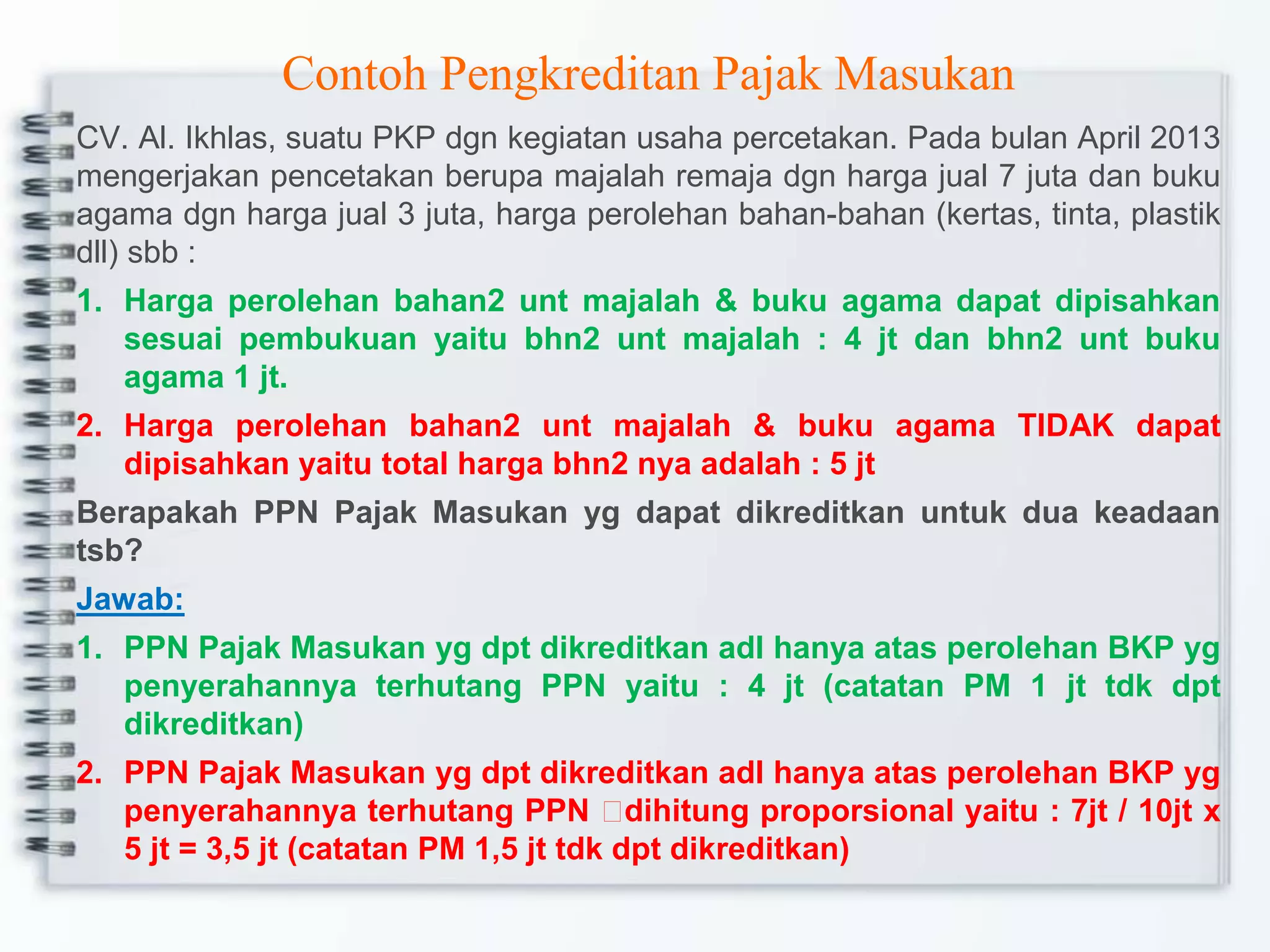 3 ppn dpp, pm, kms, restitusi, & fasilitas | PPTX