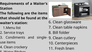 food and Beverages: Preparing the waiter's Station.pptx