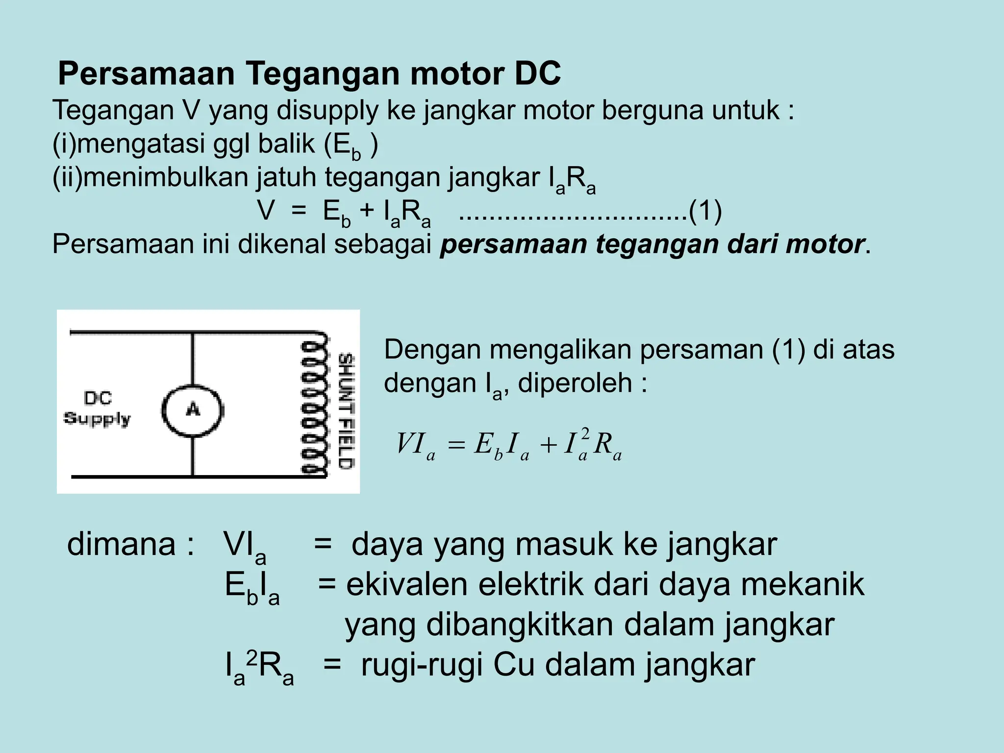 Presentasi motor DC didalam industri dan pemanfaatannya | PPT