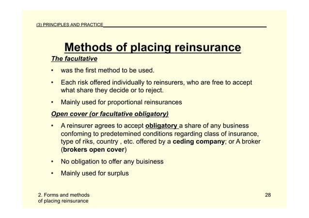 3) Principles and Practice of Reinsurance | PDF