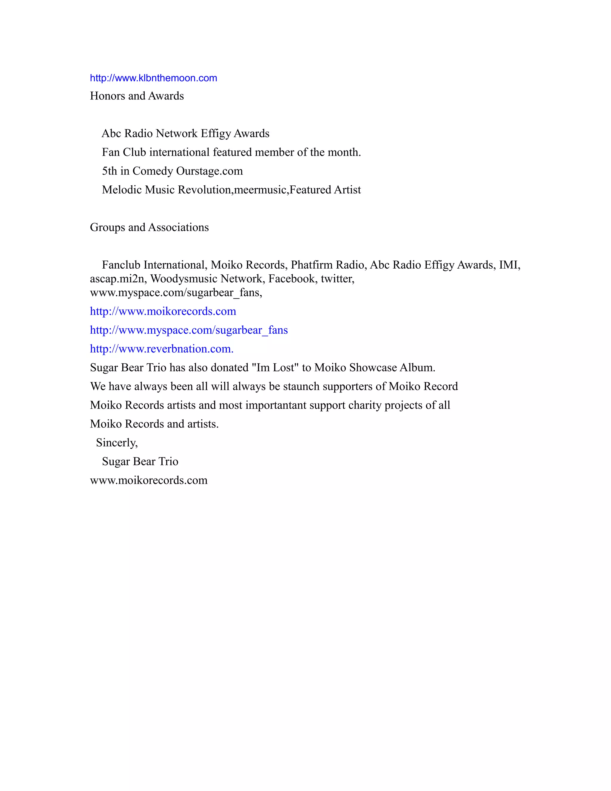 Sugar Bear Trio recommendations | RTF