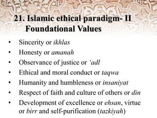 3 professional ethics and morality islamic ethical paradigm | PPTX