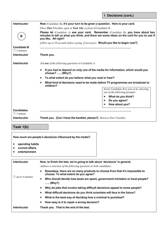 3 proficiency 2013 speaking test (examiner notes) | PDF