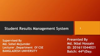 Student Result Management System | PPTX