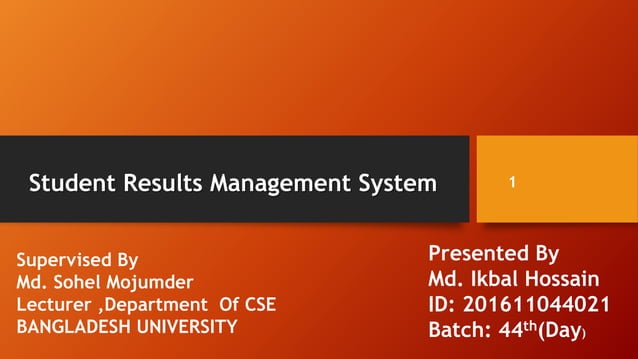 Student Result Management System | PPTX