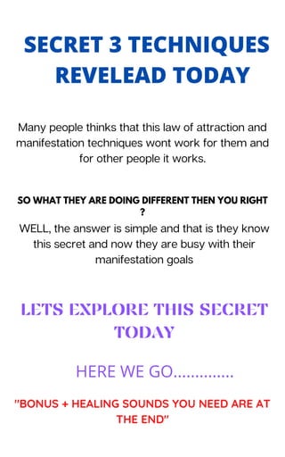 3 proven techniques of loa and manifestation 2 | PDF