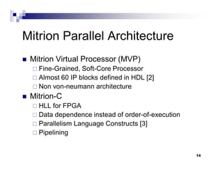 Resource to Performance Tradeoff Adjustment for Fine-Grained Architectures ─A Design Methodology ...