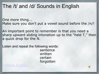 The t and_the_d_sounds_in_english | PPT