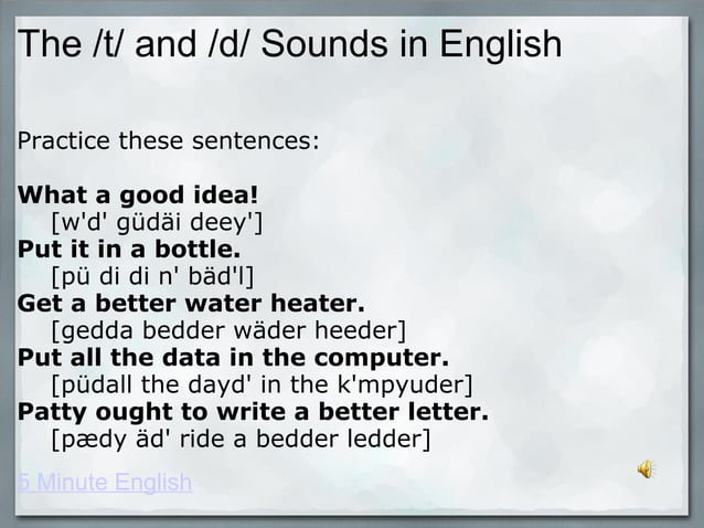 The t and_the_d_sounds_in_english | PPT | Dental Health | Diseases and ...