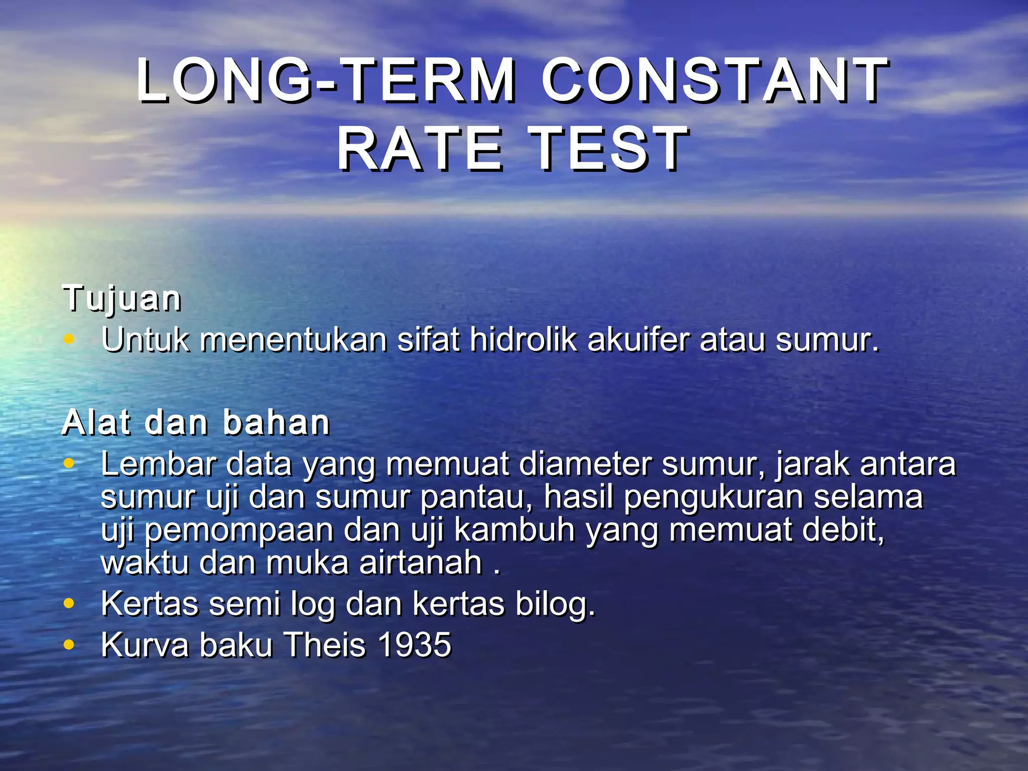 3 pumping test | PPT