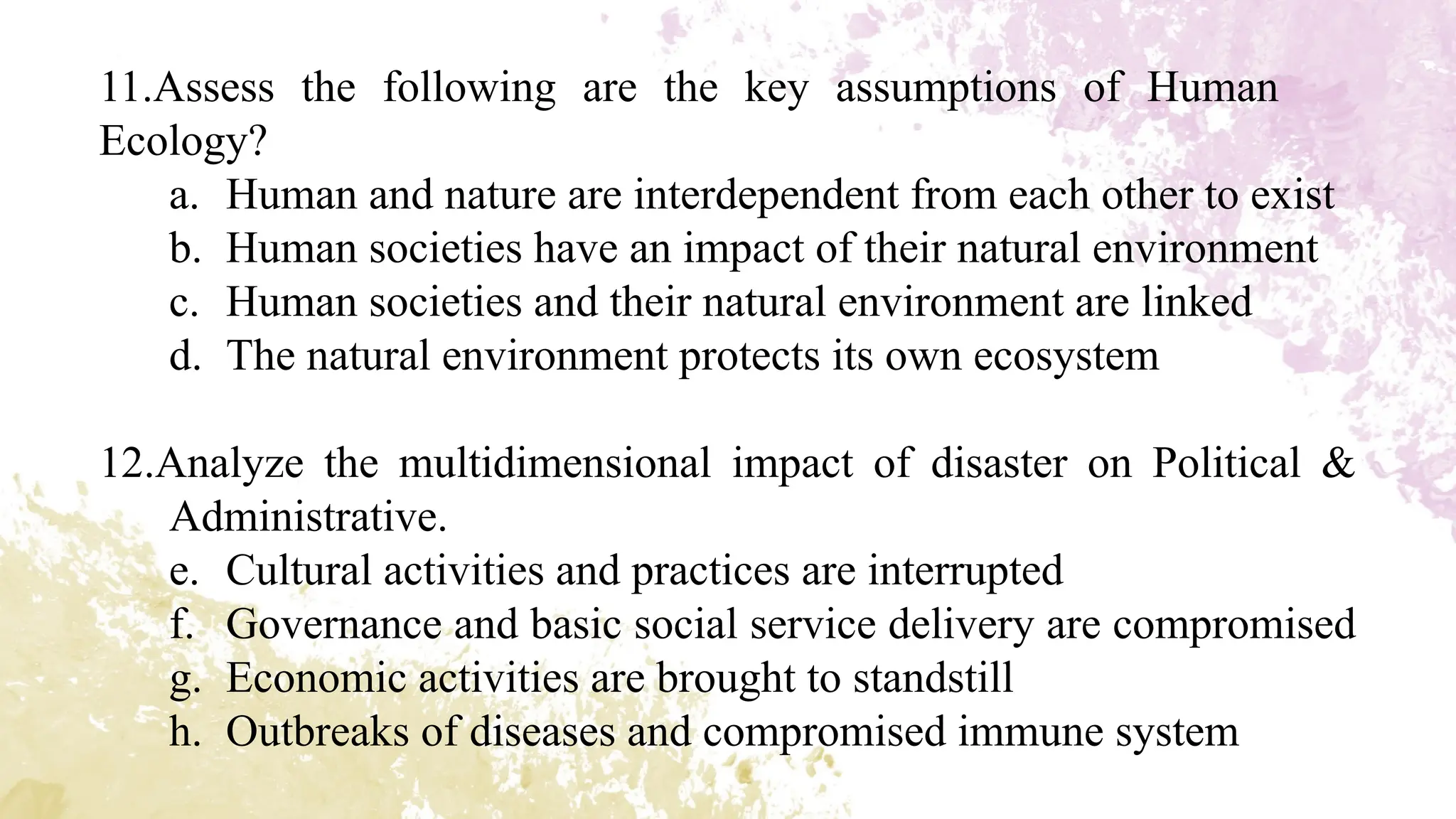 Human Environment Systems. DIASS HUMSS SUB. | PPTX