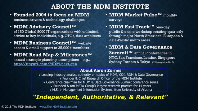 3Q2016 LinkedIn MDM, RDM & Data Governance special interest group analysis | PPT