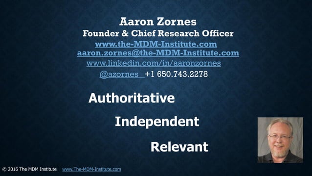 3Q2016 LinkedIn MDM, RDM & Data Governance special interest group analysis | PPT