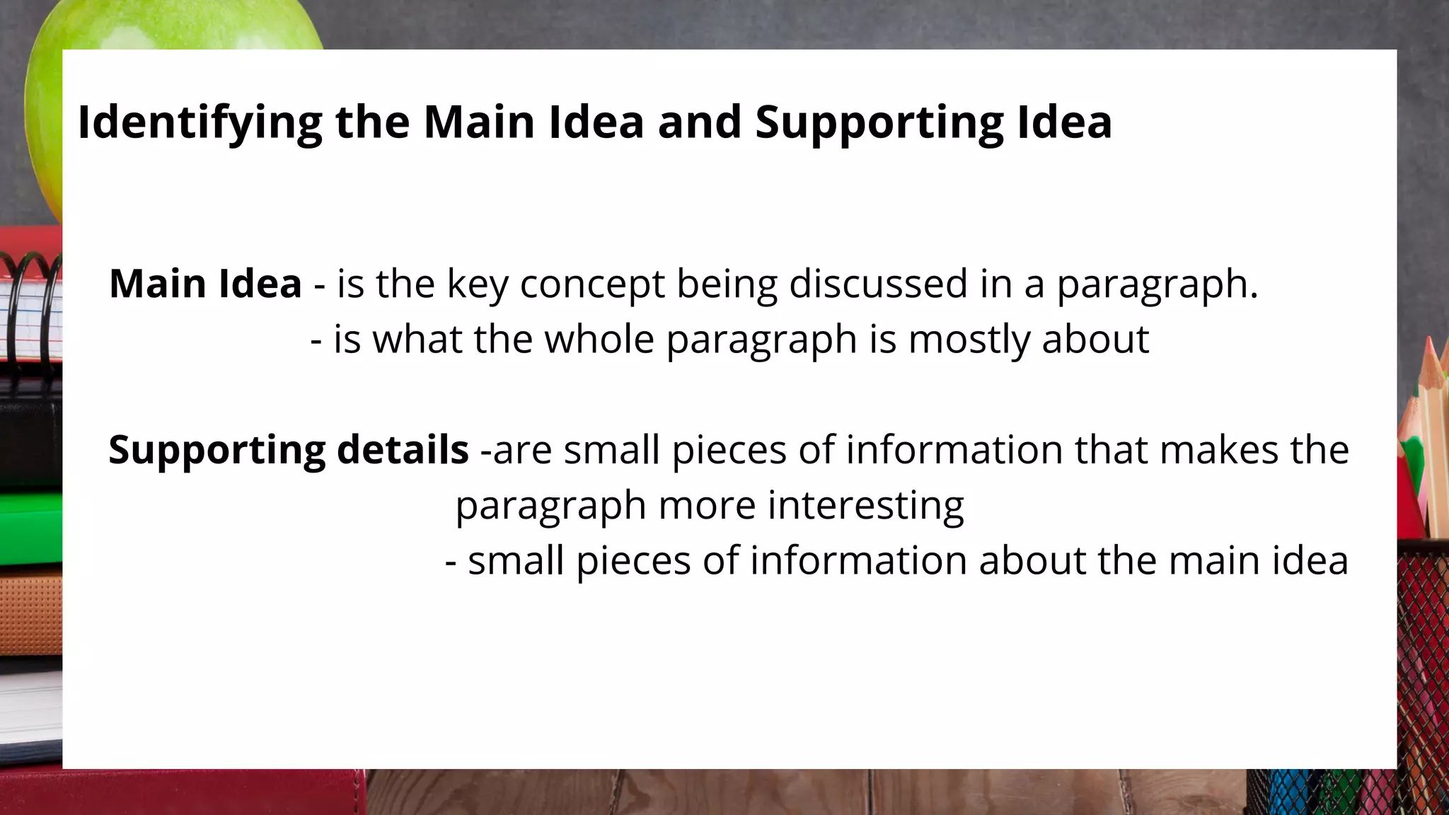 3 q english lesson 3 main idea and supporting details | PPT