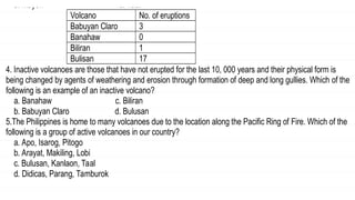 Grade 9 Earth Science Third Quarter Classification of Volcanic Eruption ...