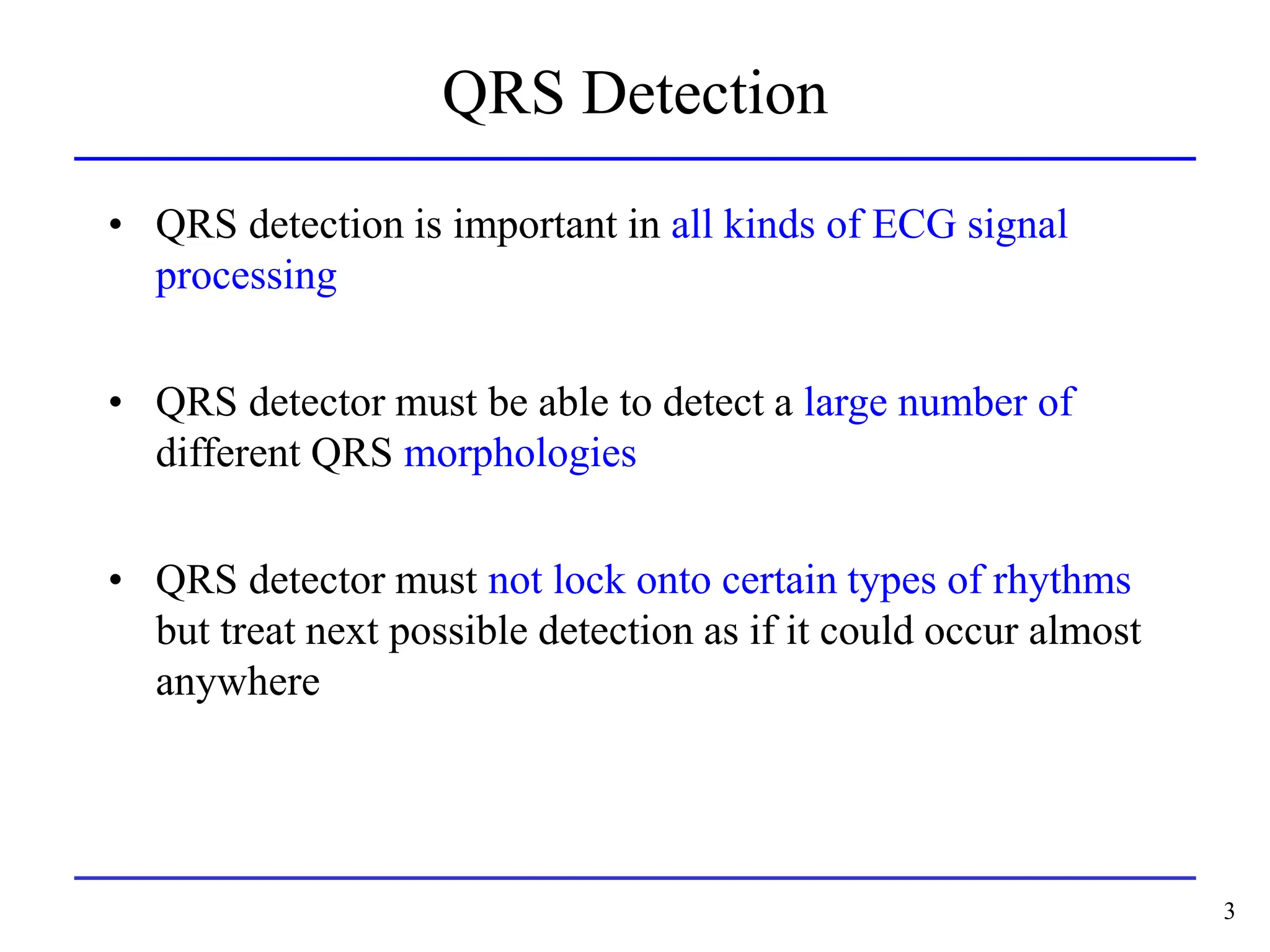 QRS detection is important in all kinds of ECG signal processing | PPT