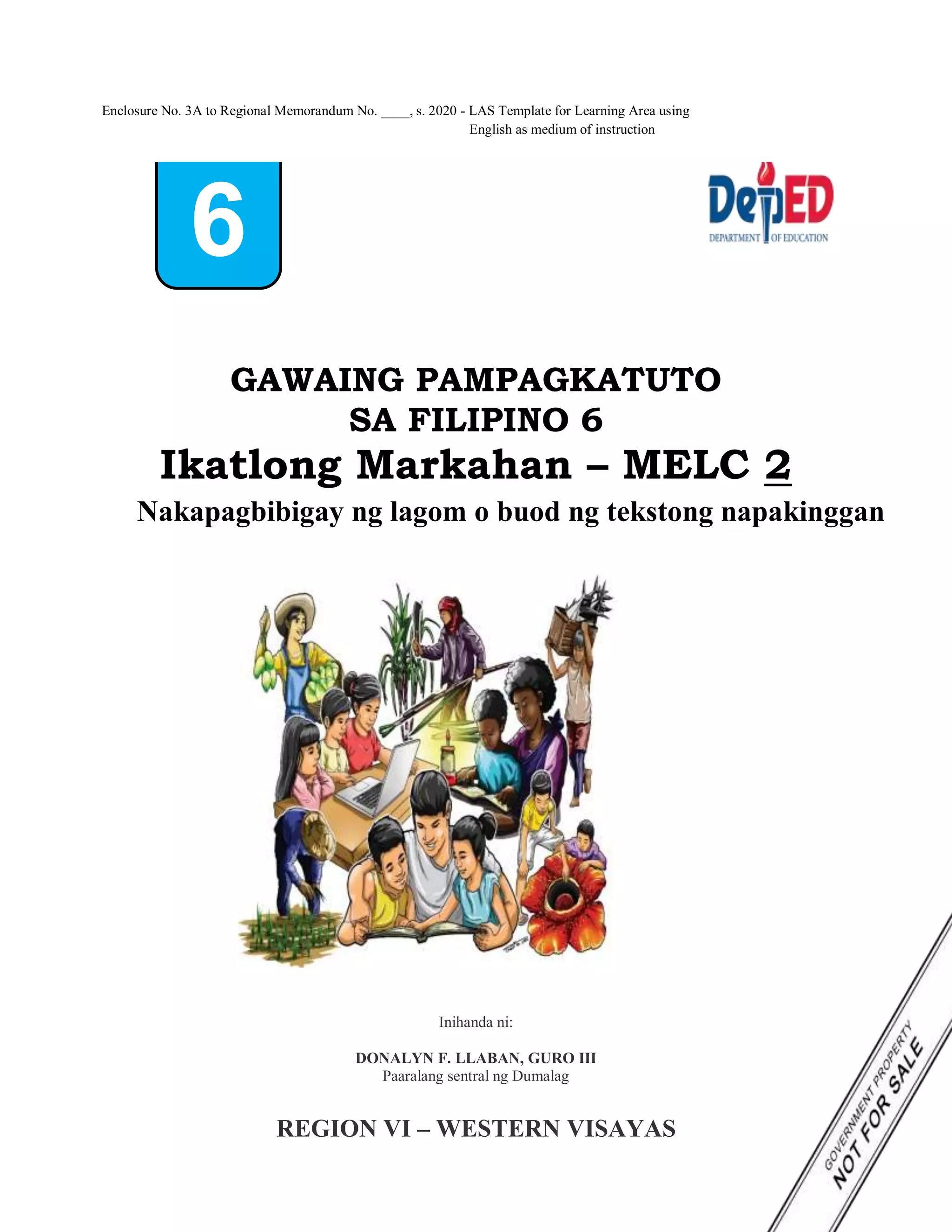 3 qtr filipino-melc2-las | PDF