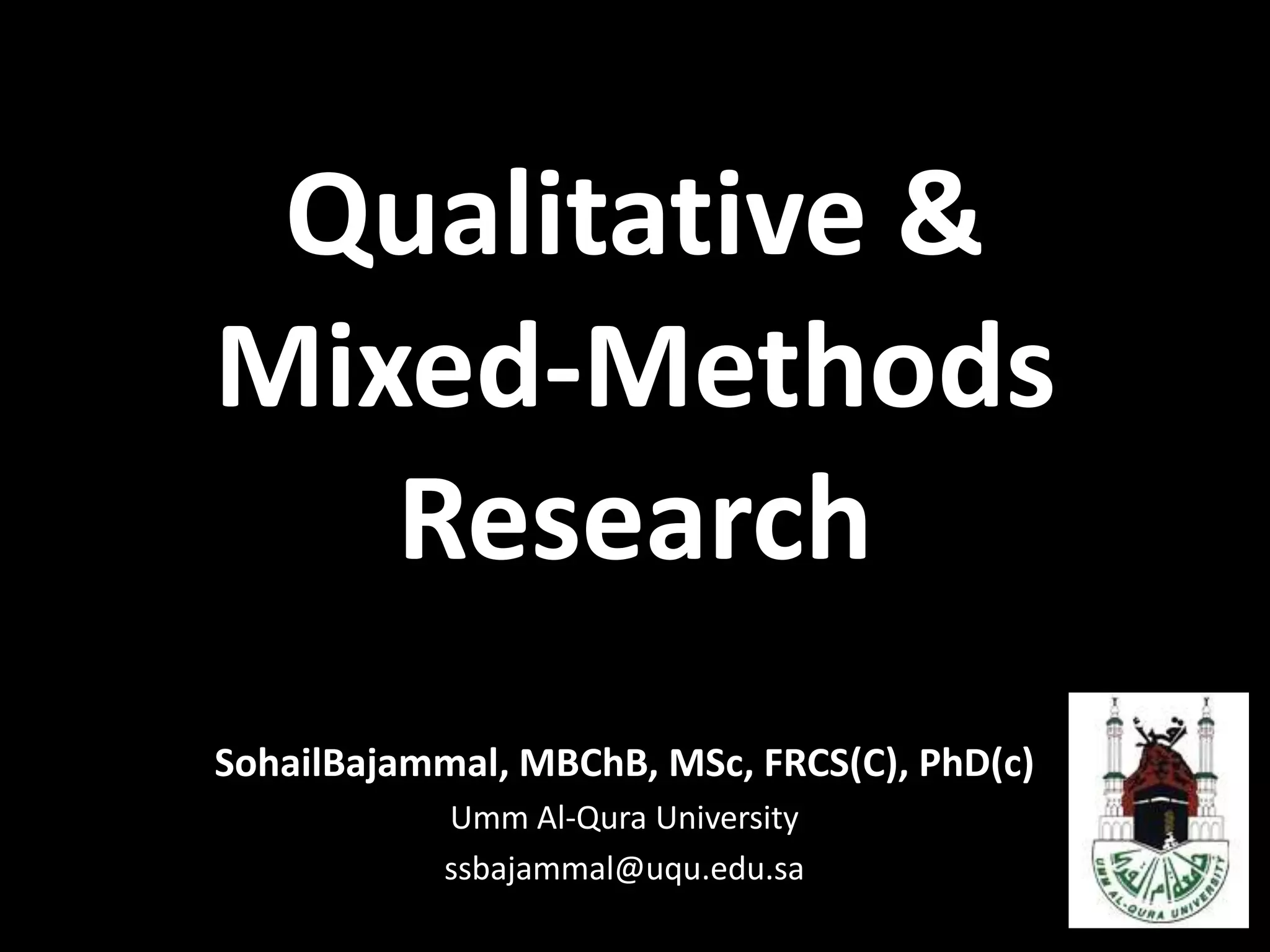 Qualitative & Mixed Methods Research | PPTX