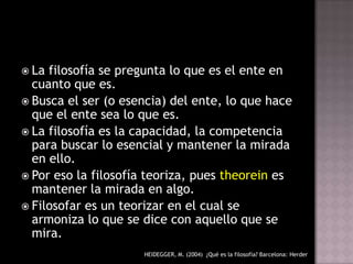 Qué es la Filosofía - Heidegger | PPTX