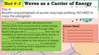 3QW4-5 Science module lesson and practice examples | PDF