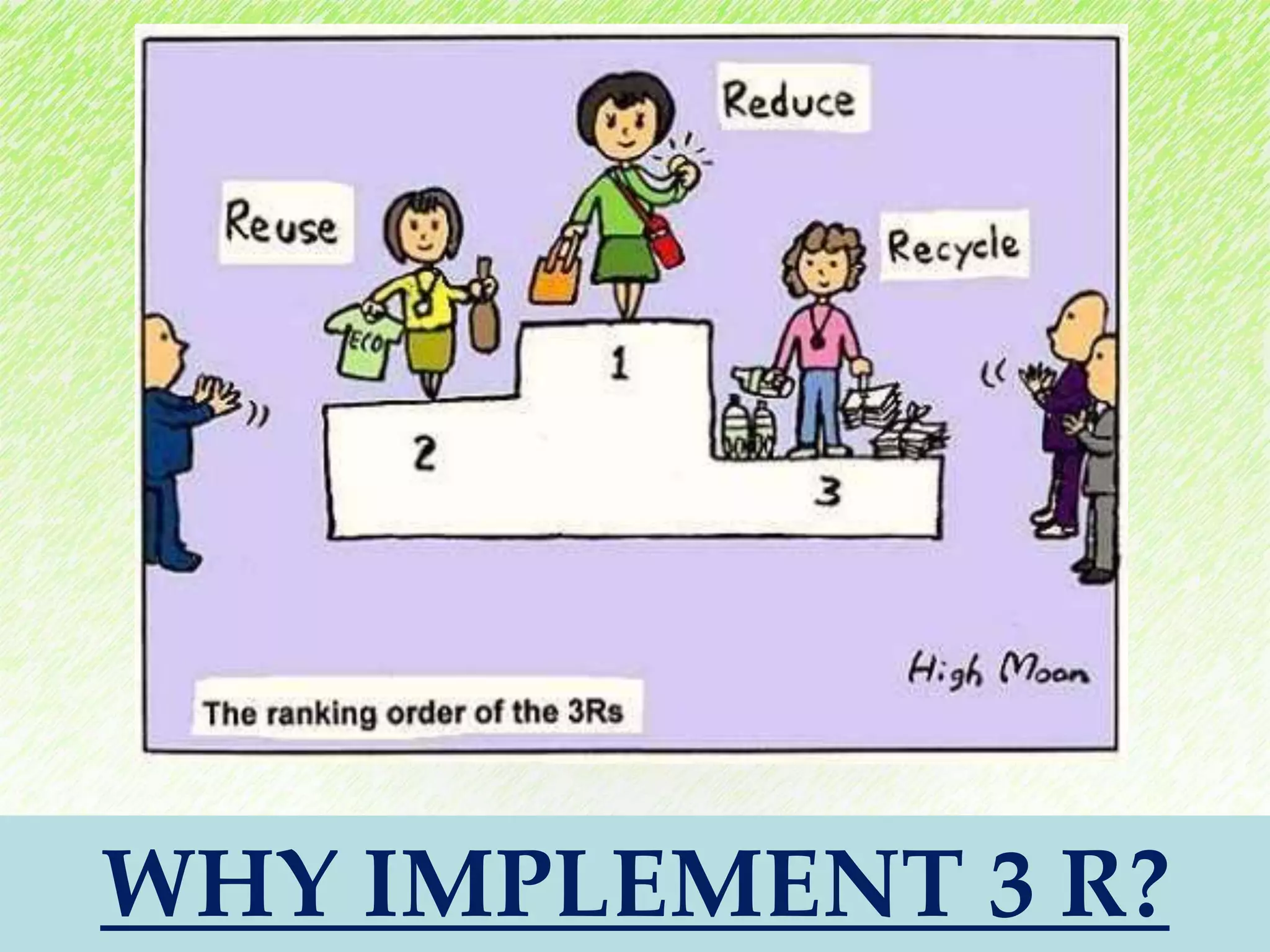 3 R - REDUCE REUSE RECYCLE FOR A SUSTAINABLE PLANET | PPTX
