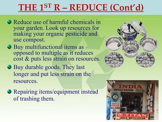 3 R - REDUCE REUSE RECYCLE FOR A SUSTAINABLE PLANET | PPTX