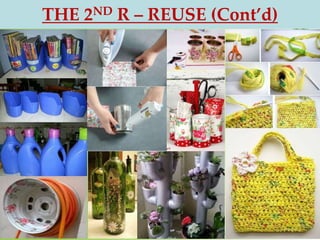 3 R - REDUCE REUSE RECYCLE FOR A SUSTAINABLE PLANET | PPTX