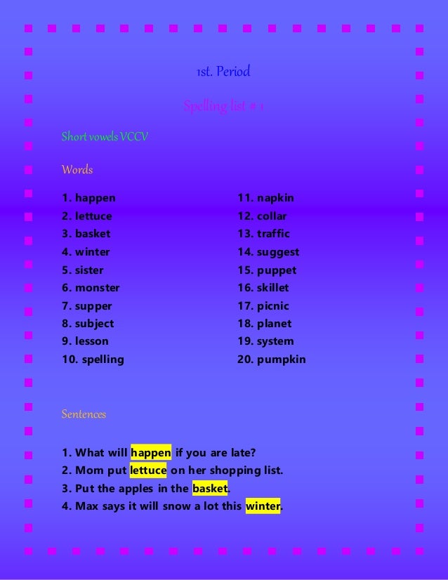 3rd Spelling List 1 3rd-spelling-list-1