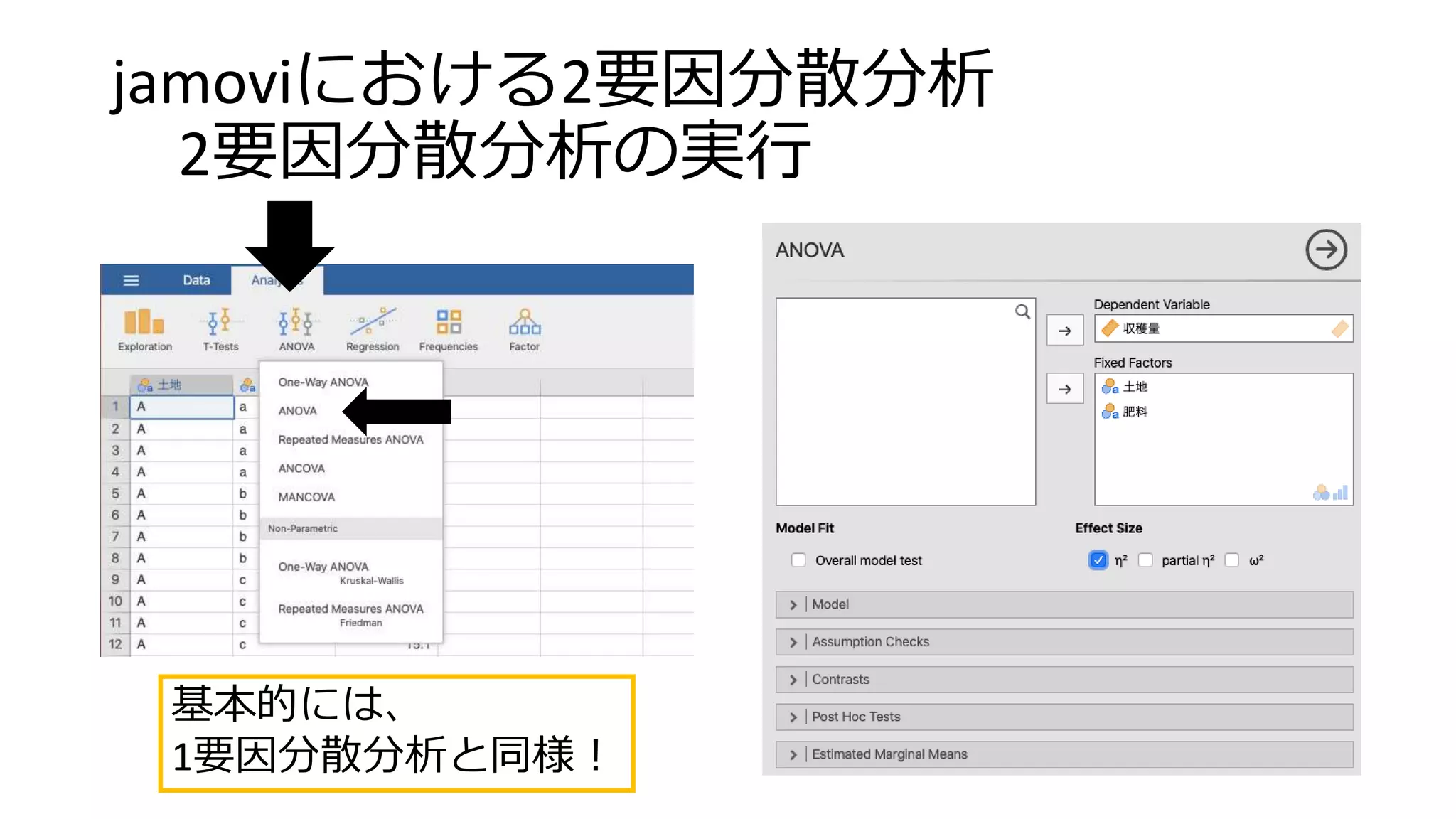 jamoviによるデータ分析(3)：分散分析 | PPTX