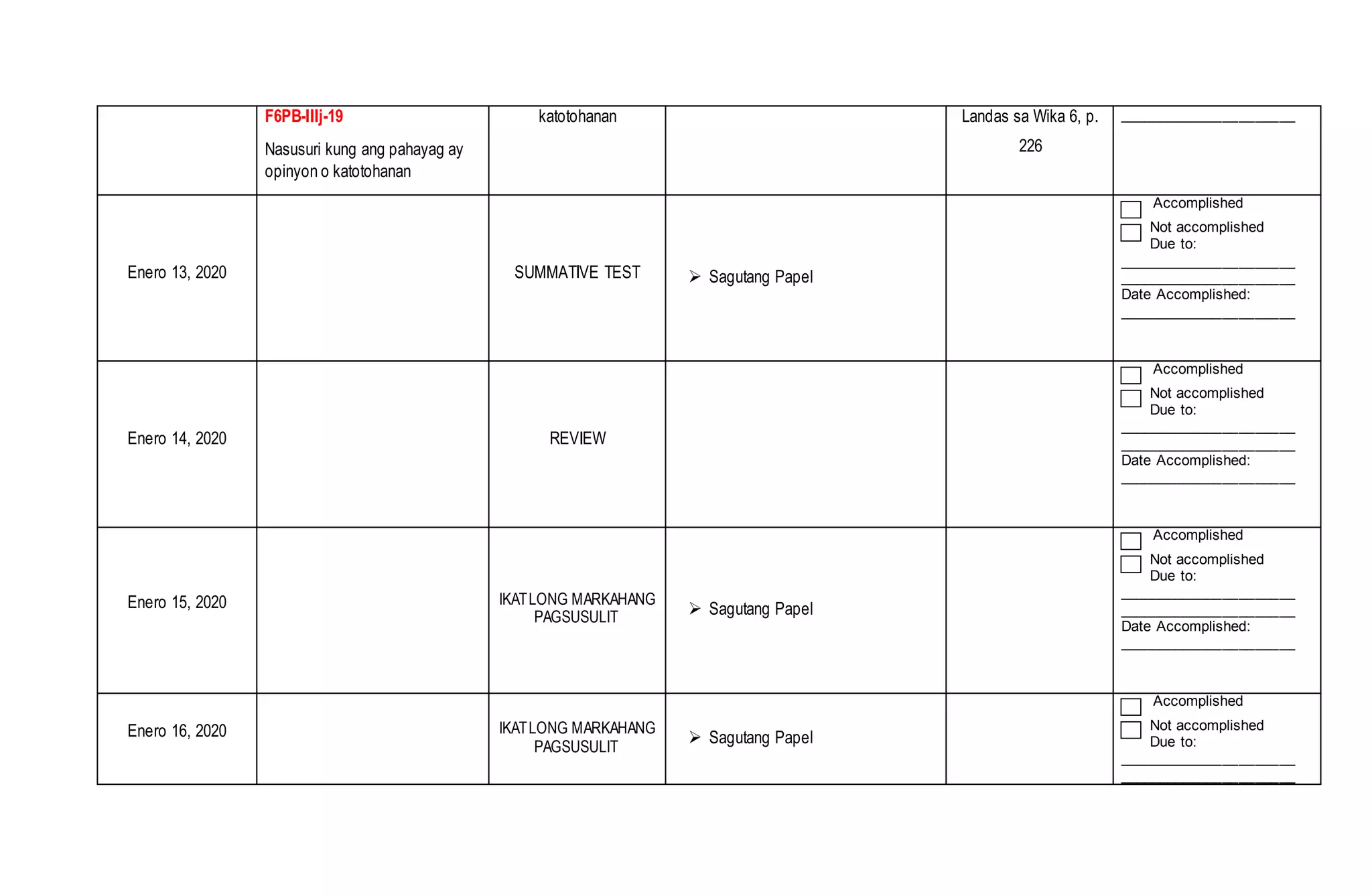 3rd learning competency directory-in-filipino | DOCX
