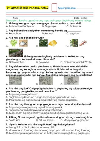 3rd quarter periodical test for AP grade 2 | PDF