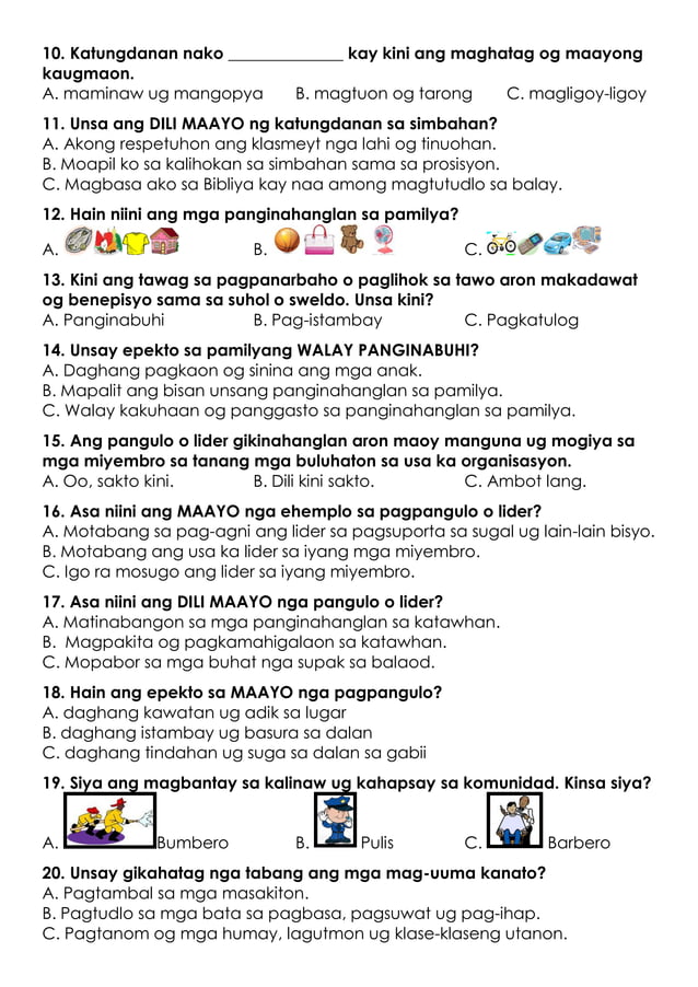 3rd quarter periodical test for AP grade 2 | PDF