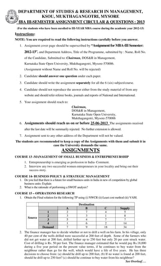 3rd semester-mba-assignment-&-seminar-topics-2013-web | PDF