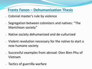 Review of Franz Fanon's argument on violence | PPT