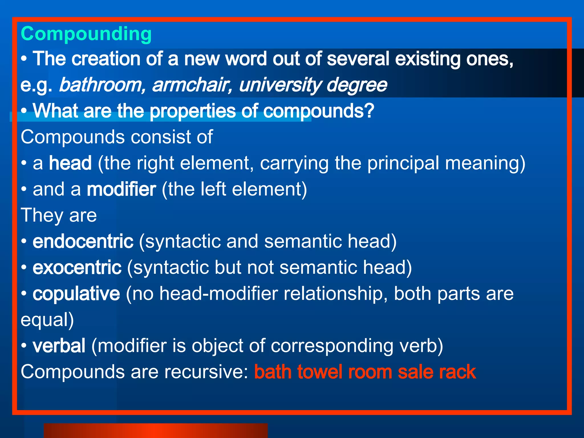 Morphology, Word Formation | PPT