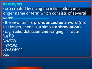 Morphology, Word Formation | PPT