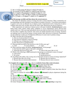 3rd 45m test 1 code 001 | DOC