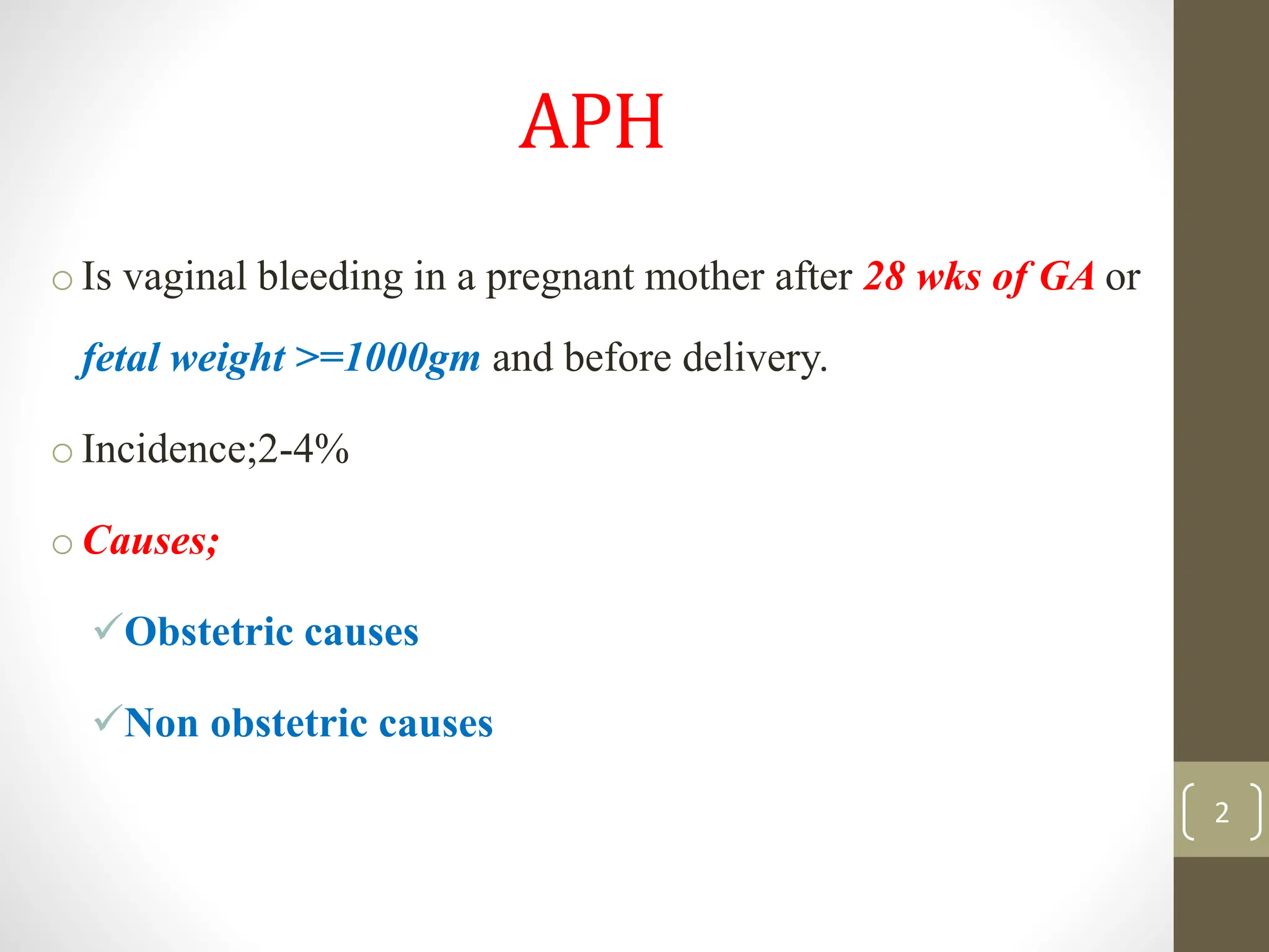 Antepartum hemorrhage (APH) Antunatal care | PPTX