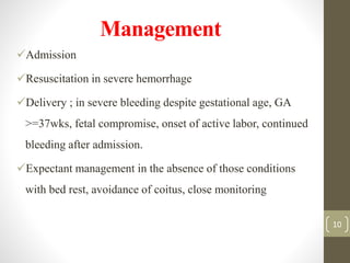 Antepartum hemorrhage (APH) Antunatal care | PPTX | Pregnancy ...
