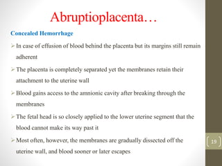 Antepartum hemorrhage (APH) Antunatal care | PPTX