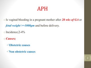 Antepartum hemorrhage (APH) Antunatal care | PPTX | Pregnancy ...