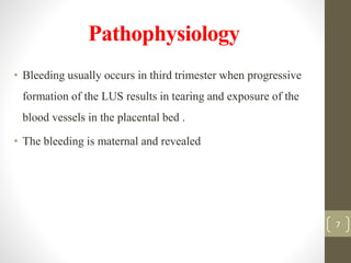Antepartum hemorrhage (APH) Antunatal care | PPTX