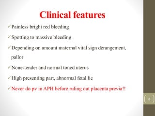 Antepartum hemorrhage (APH) Antunatal care | PPTX | Pregnancy ...