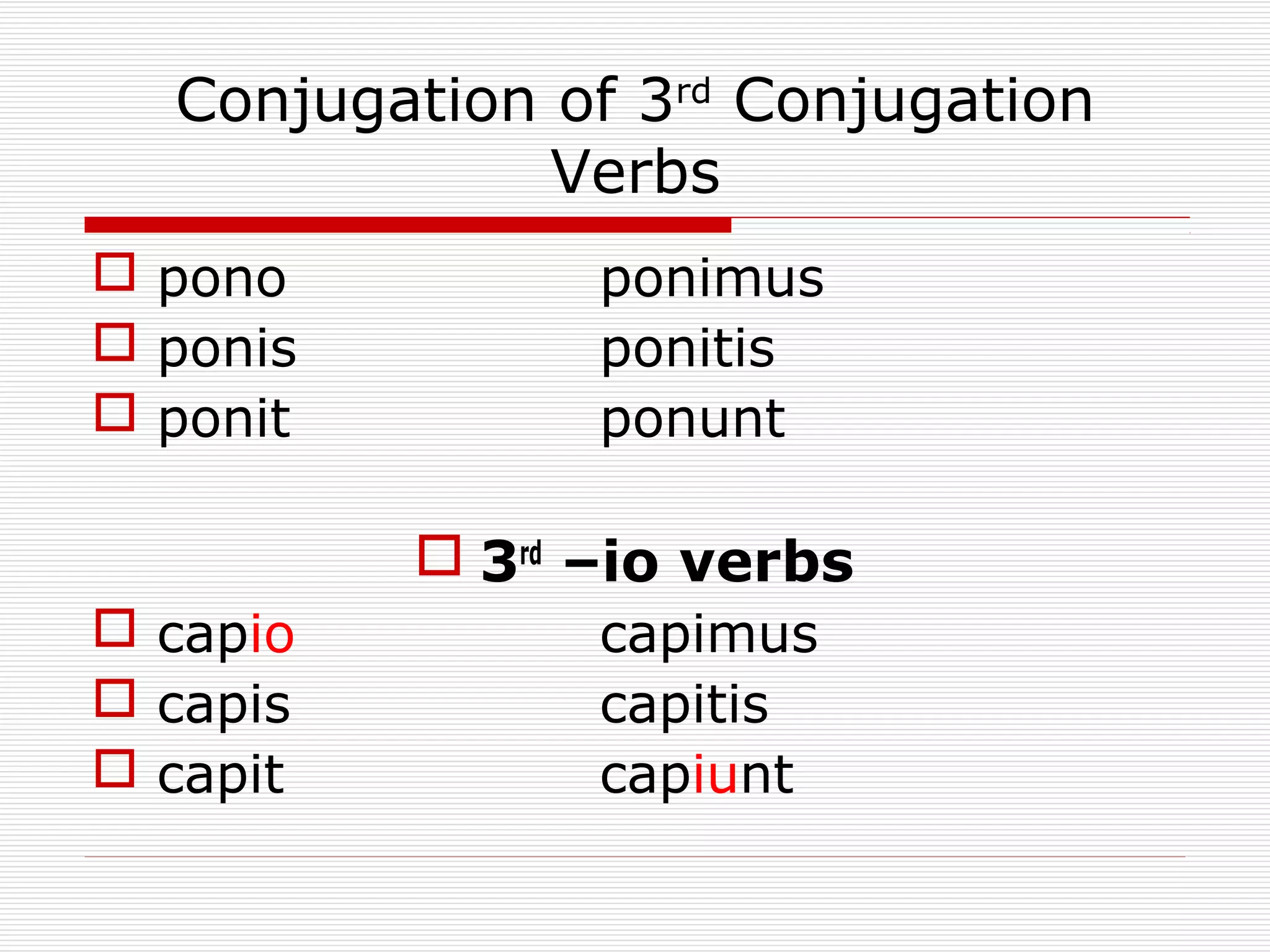 3rd and 4th conjug. latin | PPT