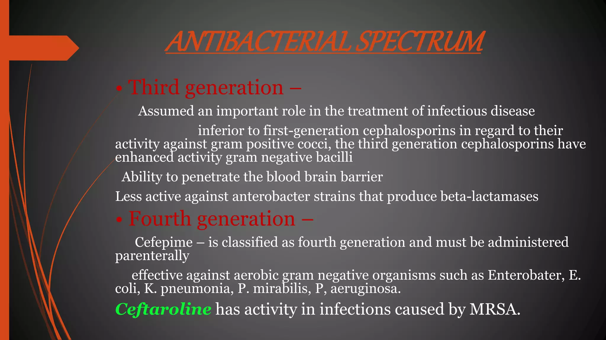 3 rd and 4th generation cephalosporins | PPTX